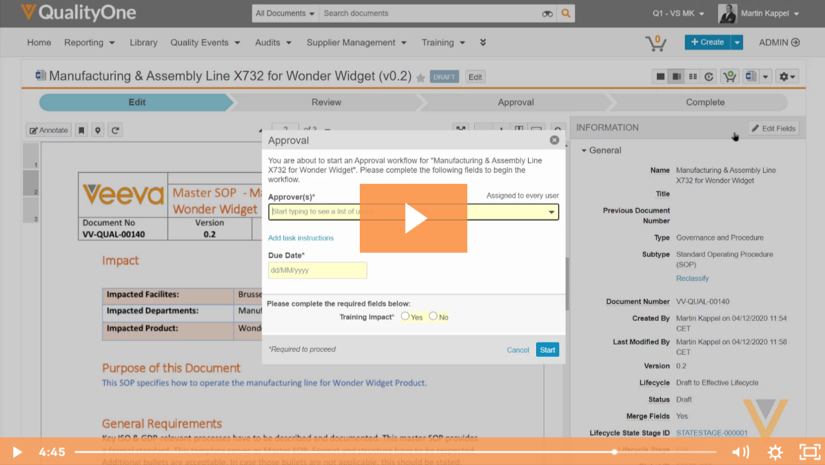 Document Management Demo | Veeva QualityOne