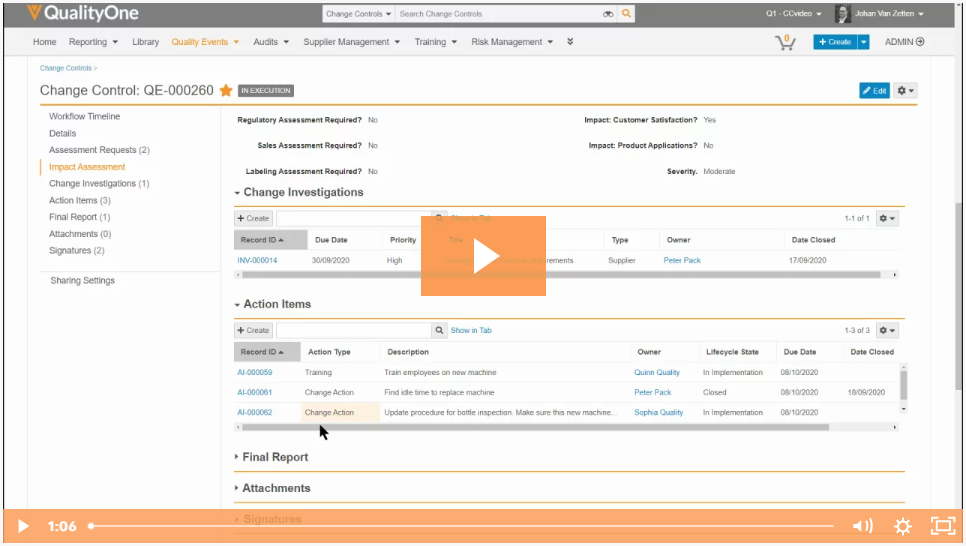 Change Control Short Demo | Veeva Industries